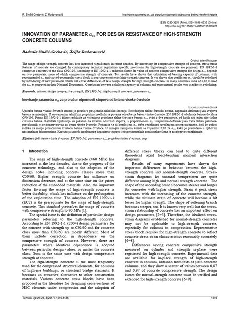 Innovation Of Parameter Cc For Design R Pdf Strength Of Materials Deformation Engineering