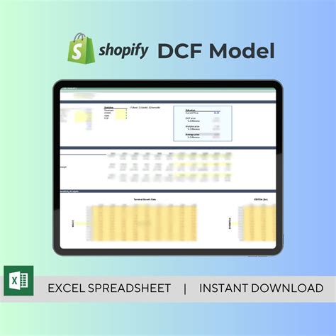 Shopify Dcf Model Excel Spreadsheet With Intrinsic Value Using