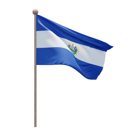 Free Bandera De Ilustración 3d De El Salvador En El Poste Asta De