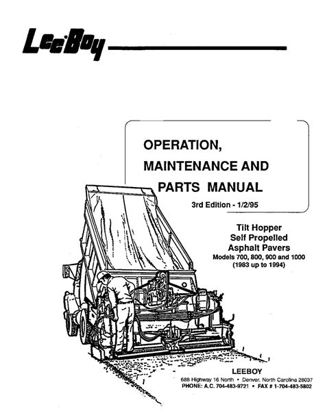 Leeboy 685c Grader Operators Maintenance Schematic And Parts Manual Pdf
