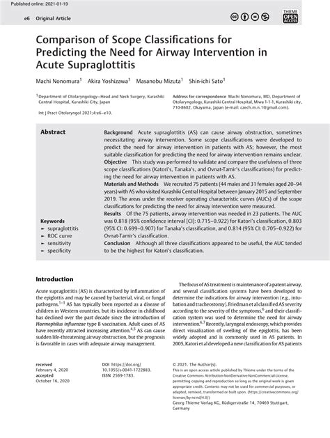 Pdf Comparison Of Scope Classifications For Predicting The Need For Airway Intervention In