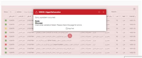 Error Triggerreexecution Messageclient Side Validation Failed Please Check The Page For