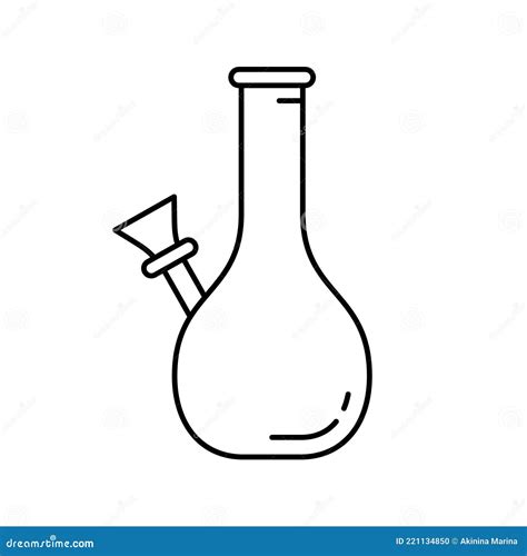 Bong For Smoking Cannabis Hand Drawn Vector Illustration In Sketch