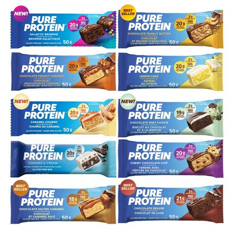 Pure Protein Bars Variety Pack 10 Flavors High Protein