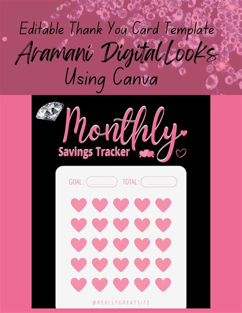 Editable Monthly Savings Template Using Canva Savings Tracker