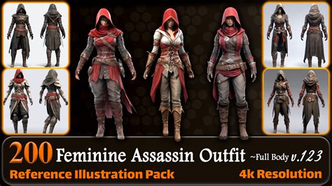 Artstation 200 Feminine Assassin Outfit Reference Pack 4k V123 Artworks