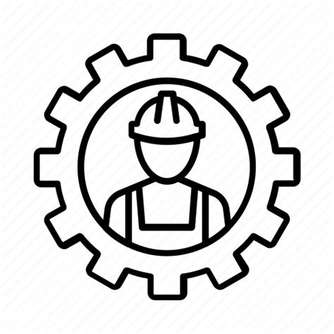 Gear Engineering Industry Production Construction Worker Icon