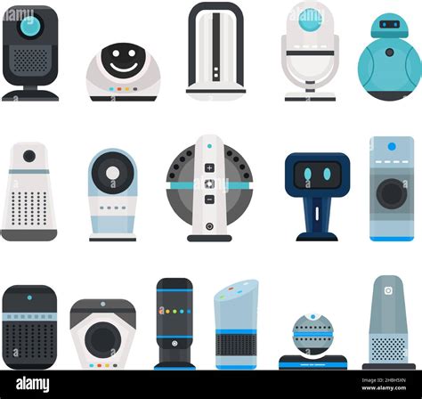 Flat Smart Speakers And Home Voice Assistant Devices Audio Ai Control