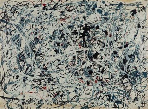Composition White Black Blue And Red On White 1948 By Jackson Pollock