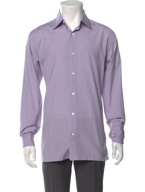 Charvet Long Sleeve Dress Shirt Purple Dress Shirts Clothing