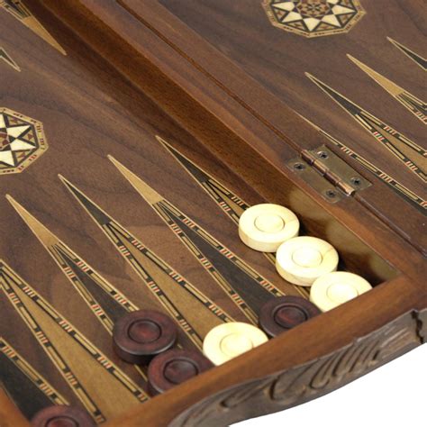 Helena Carved Walnut Backgammon Set 20 Inch Uk