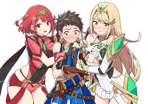 Pyra Mythra And Rex Xenoblade Chronicles And 1 More Drawn By Baffu