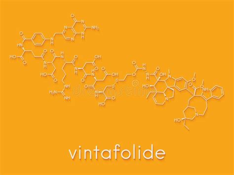Vintafolide Cancer Drug Molecule Skeletal Formula Stock Illustration
