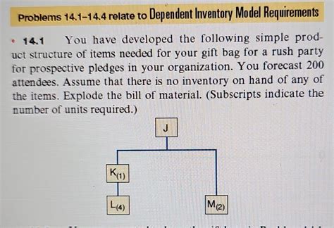 Solved Problems 14 1 14 4 Relate To Dependent Inventory