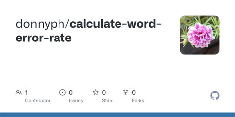 Github Donnyphcalculate Word Error Rate