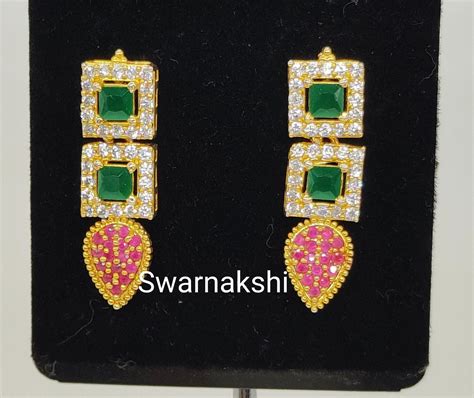 Cz Studs Designs With Mango Model Swarnakshi Jewels