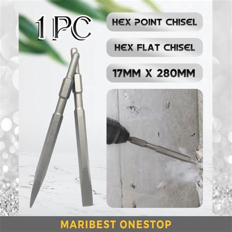 17mm X 280mm Heavy Duty Hex Chisel Point Flat Makita Chisel 0810 For Electric Demolition Hammer