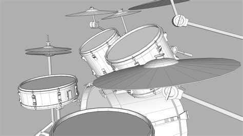 Standard Drum Kit 3d Model By Spiritswitchboard
