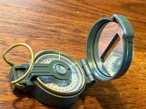 Vintage Engineer Lensatic Compass In Case Etsy