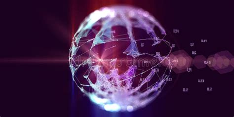 Abstract Polygonaly Artificial Intelligence Spherical Grid With Data Big Data Stock