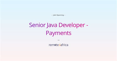 Remote Hybrid Senior Java Developer Payments Job At Media Company