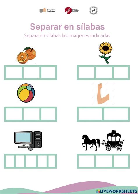 Separar En Sílabas Interactive Worksheet For 4to Live Worksheets