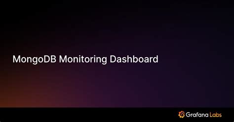 MongoDB Monitoring Dashboard Grafana Labs