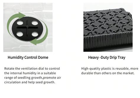 Seed Germination Tray With 2 Led Grow Light Bars 40 Cell Seed