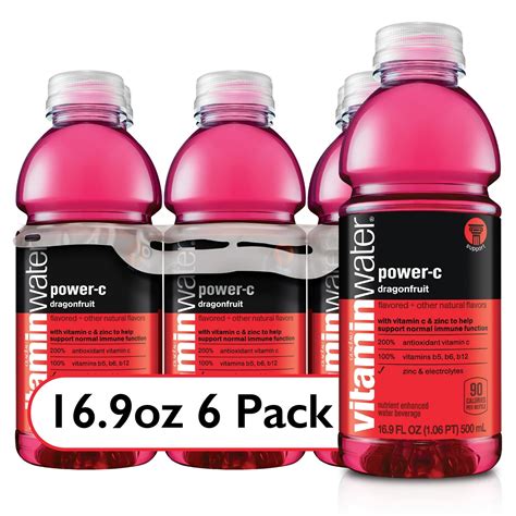 Vitaminwater Power C Dragonfruit Flavored Water Beverage 169 Fl Oz 6