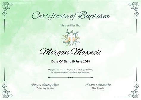 Baptism Certificate Border Baptism Certificate Premium Blue