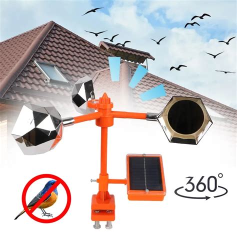 Solar Wind Powered Bird Repeller 360° Outdoor Reflective Scare Device