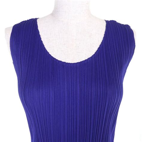 極美品 Pleats Please プリーツプリーズ イッセイミヤケ Pp93 Jh047 マキシ丈 ノースリーブ ワンピース ブルー 2