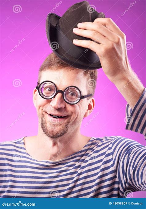 Nerd Guy In Hat Stock Image Image Of Feelings Adult 43058809
