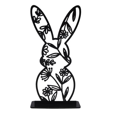 Easter Decorative Ornament Acrylic Rabbit Egg Ornament 2d Flat Easter Ornament Cartoon Easter