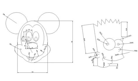 Cartoon Characters Detail Cad Block Layout File In Autocad Format