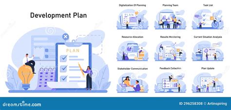 Development Plan Set Professionals Navigate Project Phases Stock