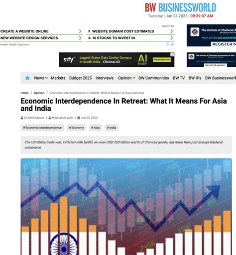 Economic Interdependence In Retreat What It Means For Asia And India