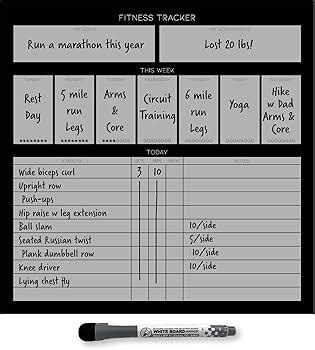 White Board For Wall Jtlb Fitness Tracker Whiteboard Workout Calendar