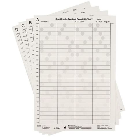 The Spotchecks™ Contrast Sensitivity Chart Image Courtesy Of Precision