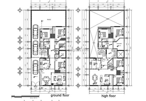 Casa Dos Habitaciones 90 M2 Planos De Autocad 1102221 Planos Cad Gratis