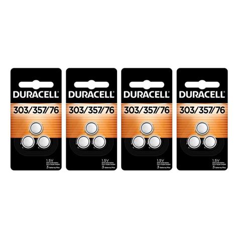 Duracell 303 357 76 1 5 Volt Silver Oxide Button Battery For Watches