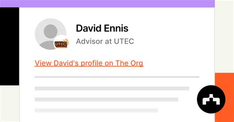 David Ennis Advisor At Utec The Org
