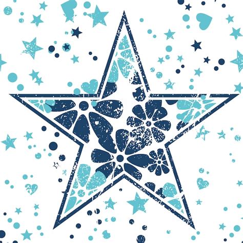 Premium Vector Cute Star Flower Abstract Background Pattern
