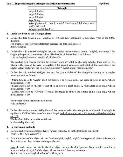 Solved Part 1 Implementing The Triangle Class Without
