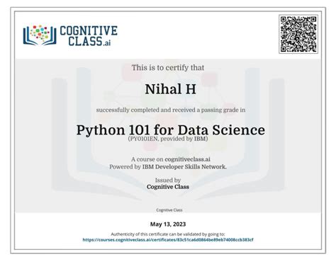 Nihal H On Linkedin Certification Datascience Python Ibm