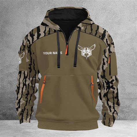 Charlotte Hornets Hunting Camo Quarter Zip Hoodie Nousty