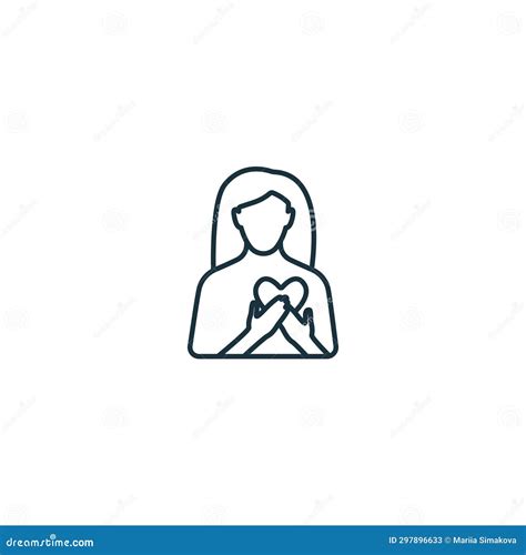Self Compassion Outline Icon Monochrome Simple Sign From Mental Health