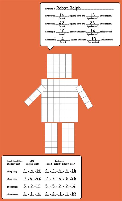 area and perimeter robots add a bit of fun and creativity when