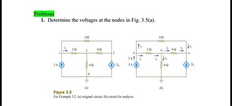 Solved Problems 1 Determine The Voltages At The Nodes In Fig 35a 4