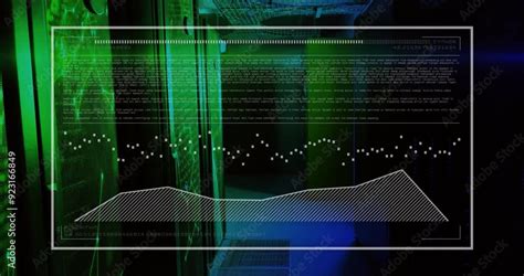 Processing And Encrypting Data Animation Over Server Room Background
